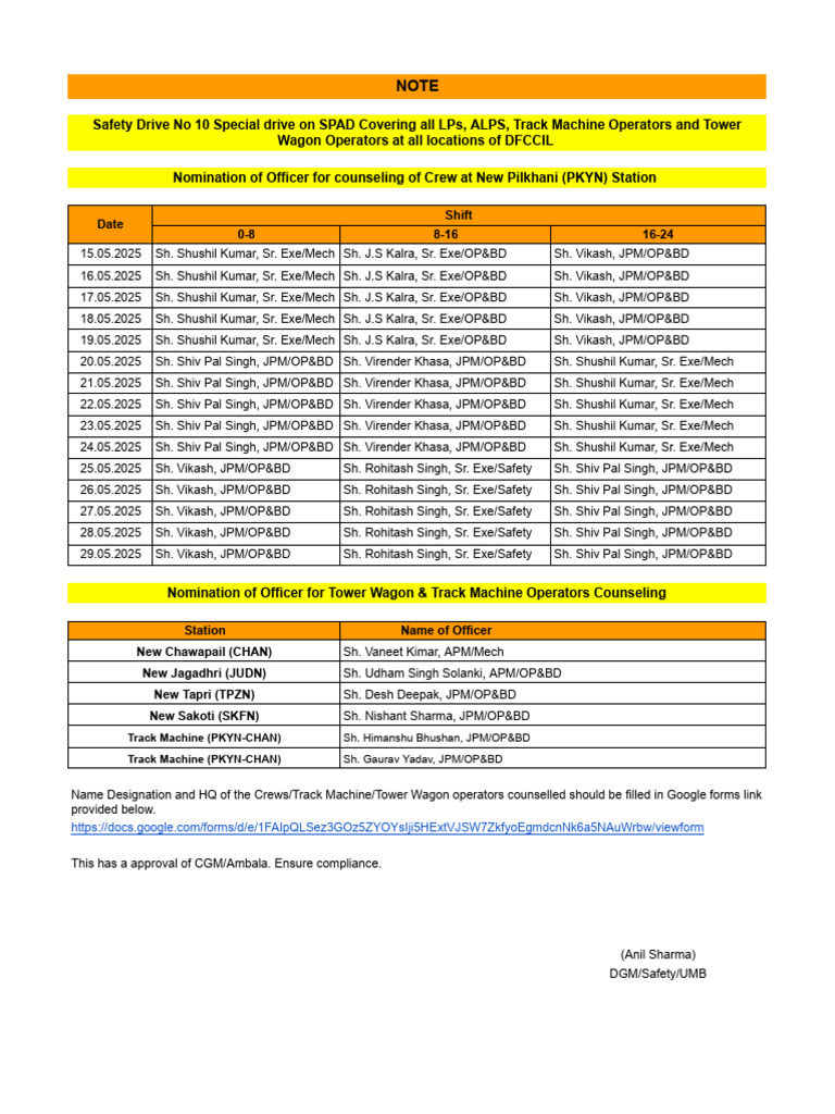 Safety Drive No 10 Special Drive On SPAD Covering All LPS, ALPS, Track ...