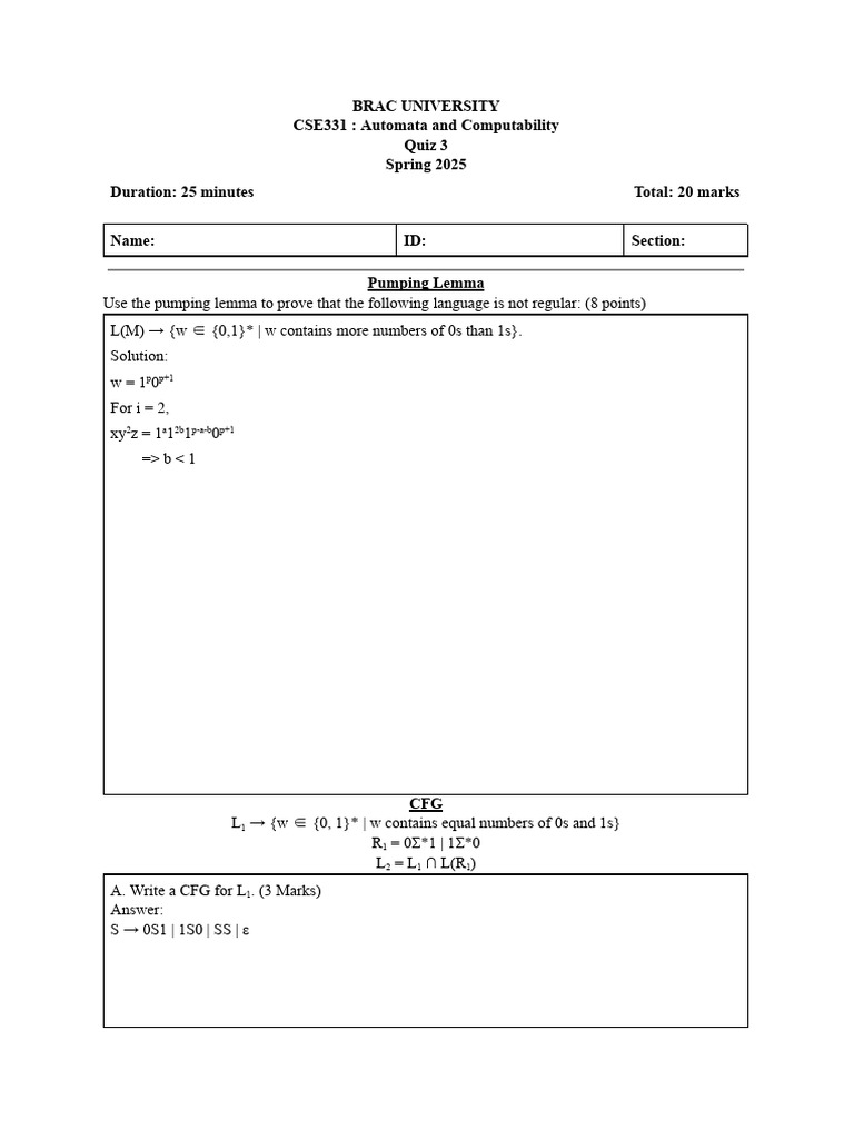 CSE331_Quiz3_Soln | PDF