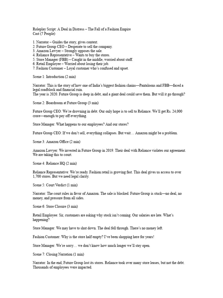 Future Group Roleplay Script | PDF