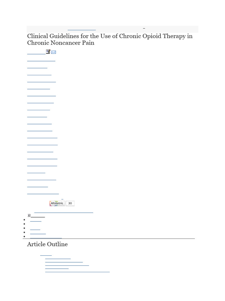 2009 APS Guidelines Pain in Non-Cancer Pain | PDF | Opioid | Addiction