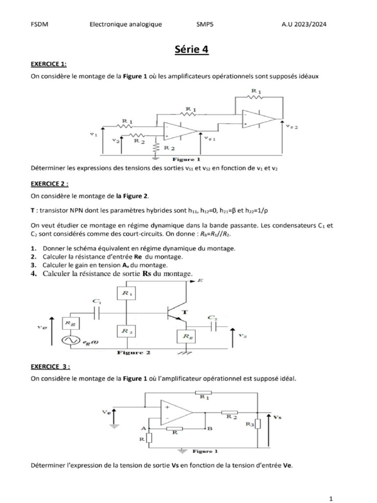 td4 Electronique Analogiq | PDF