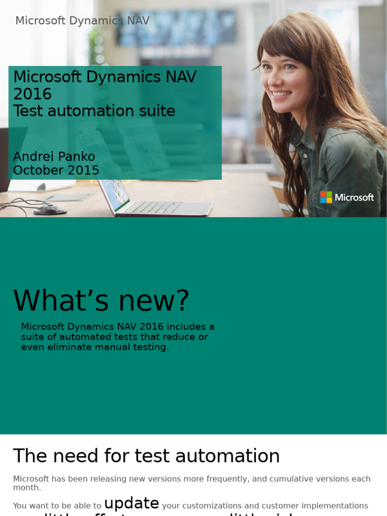 WHAT Is The Test Automation Suite in Microsoft Dynamics NAV 2016 | PDF ...