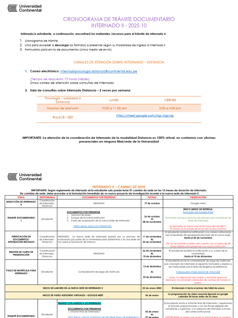 Guía de Tramite Documentario y Matrícula - Internado II 2025 | PDF