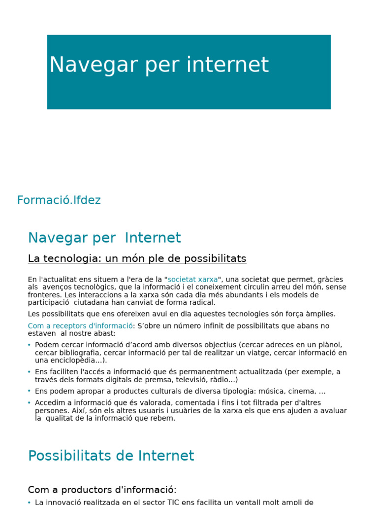 3.-Navegar Per Internet Biblioteca | PDF