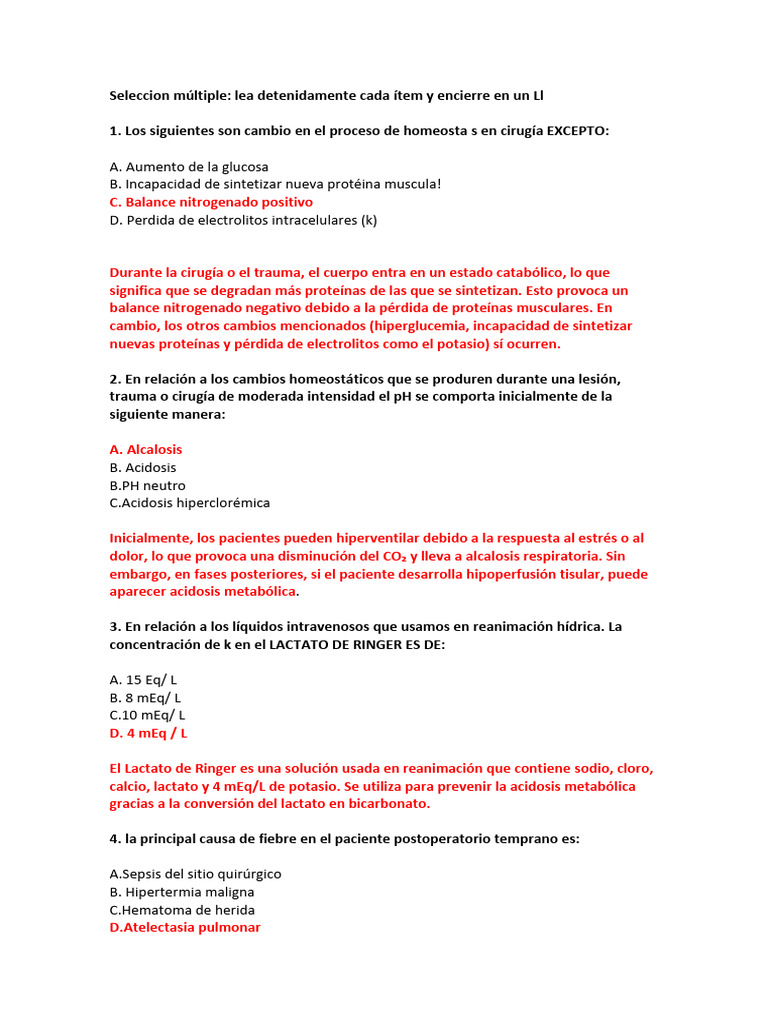 Examen CX | PDF | Inflamación | Cirugía