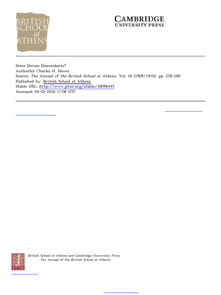 1909 Some Dorian Descendants | PDF | Eye Color