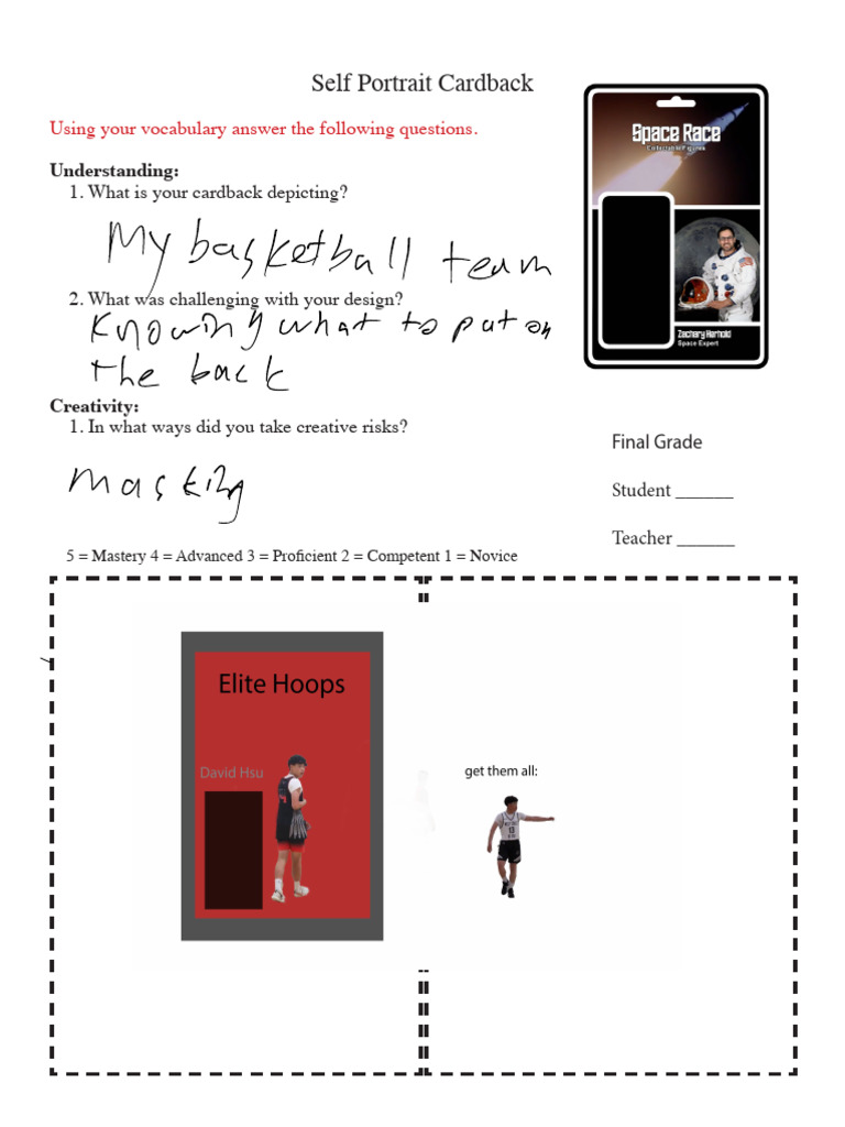 Graphic Arts Rubric - Self Portarit Cardback | PDF