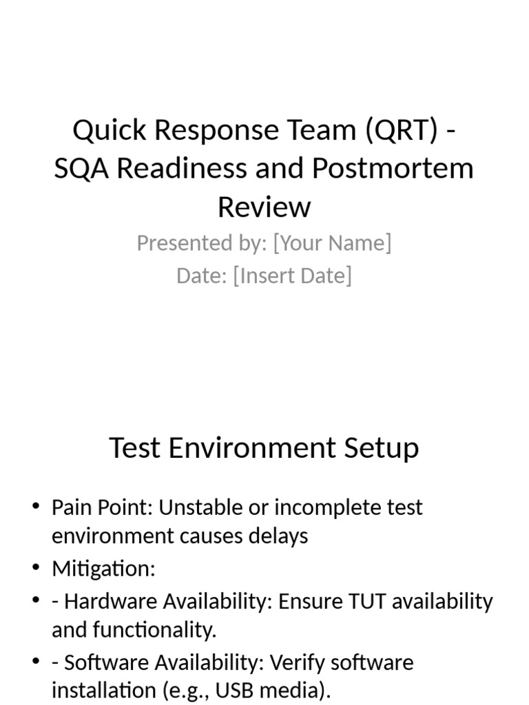 SQA QRT Presentation | PDF