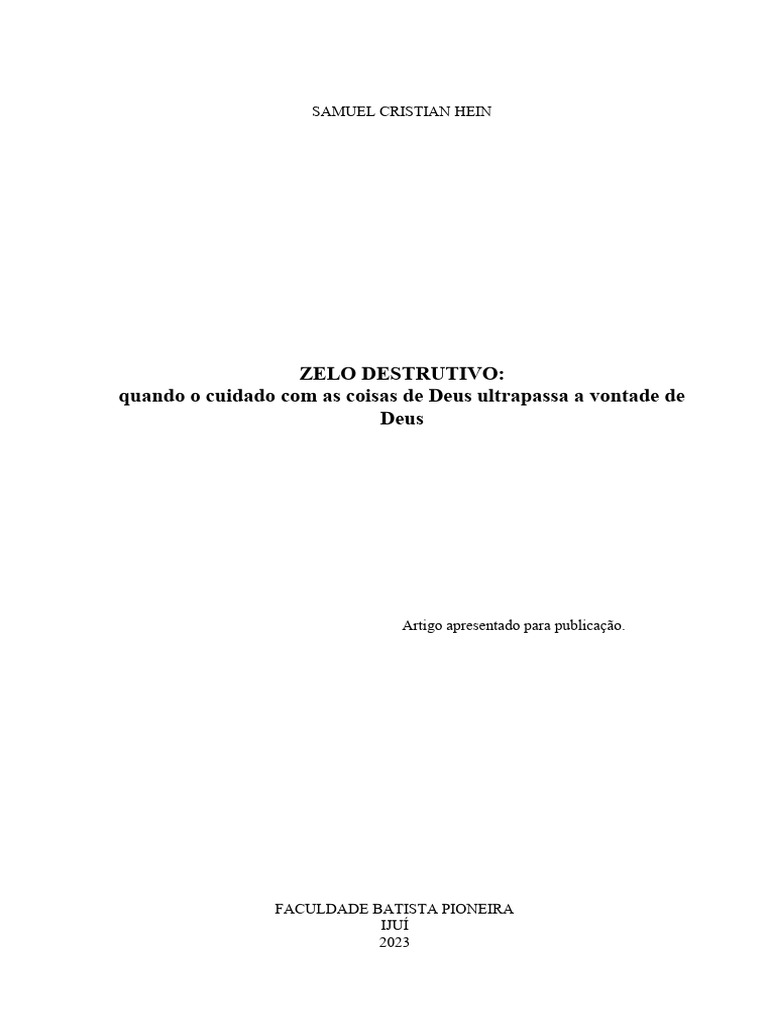 Zelo destrutivo - perspectiva Bíblica | PDF | Samuel | Saul