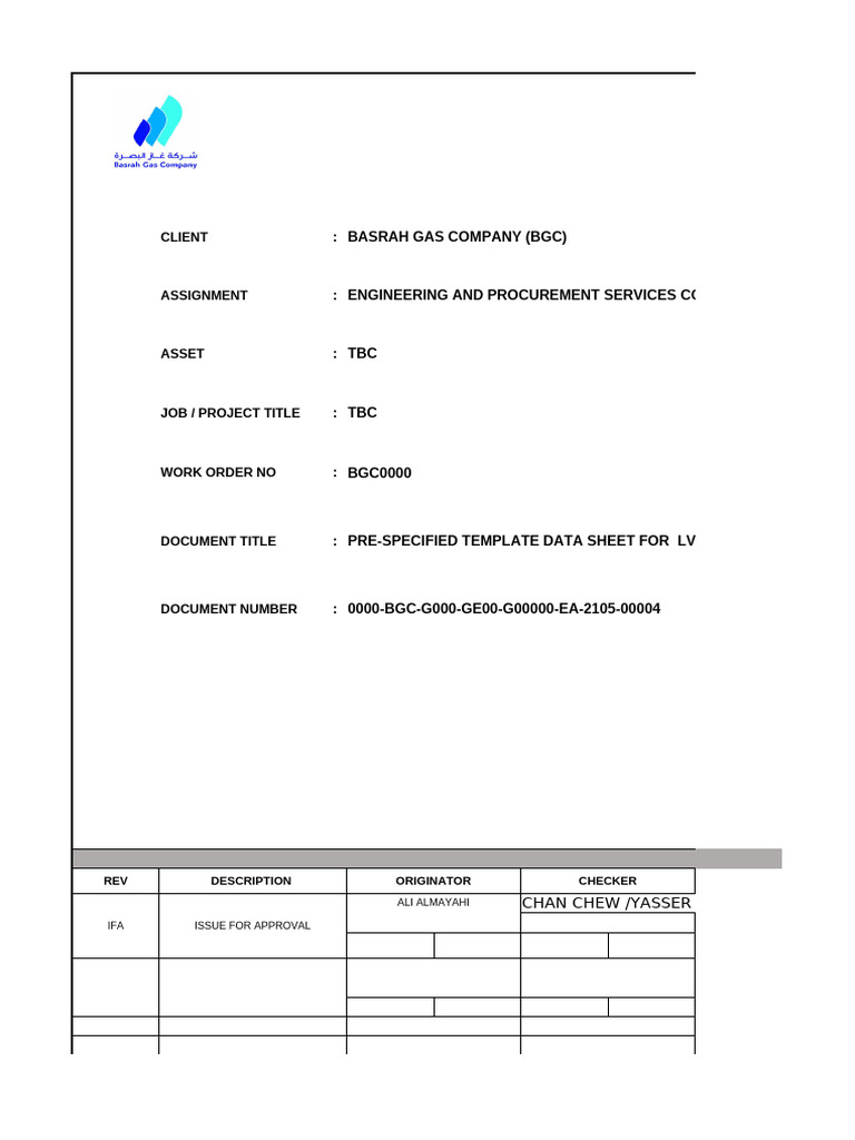 0000-BGC-G000-GE00-G00000-EA-2105-00004 LV Swgr. | PDF | Specification ...