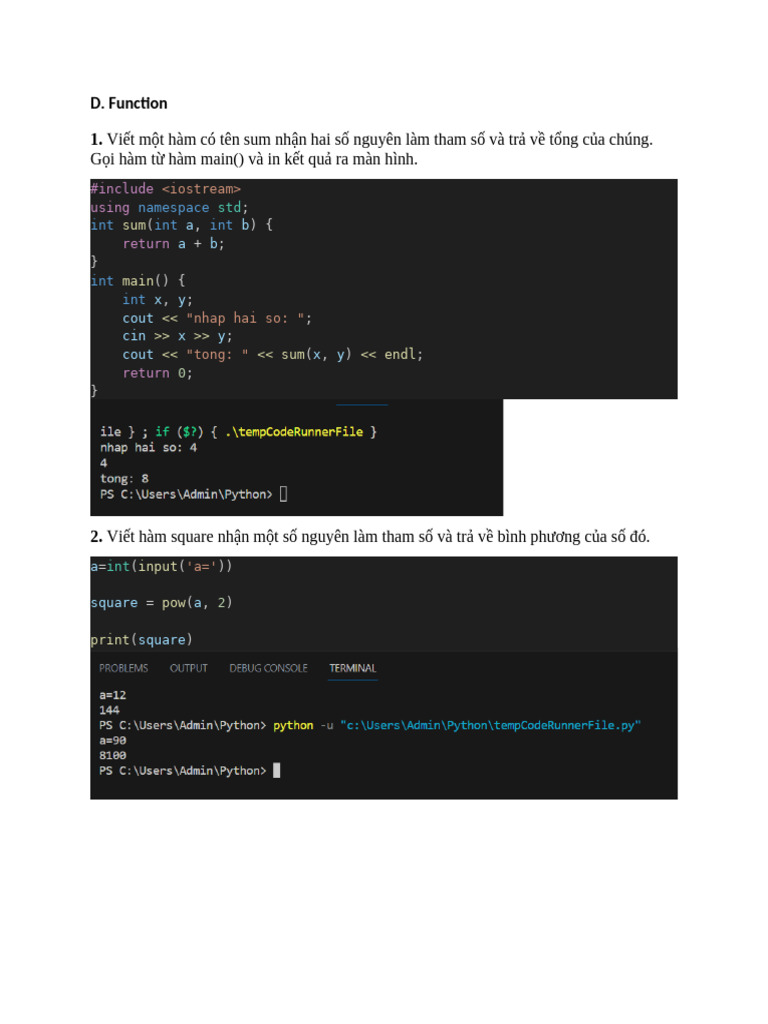 Bai1 5 Function | PDF