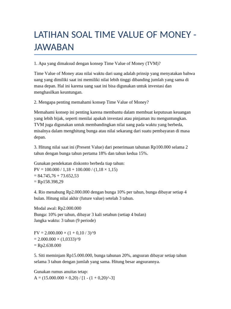 Jawaban Latihan TVM | PDF