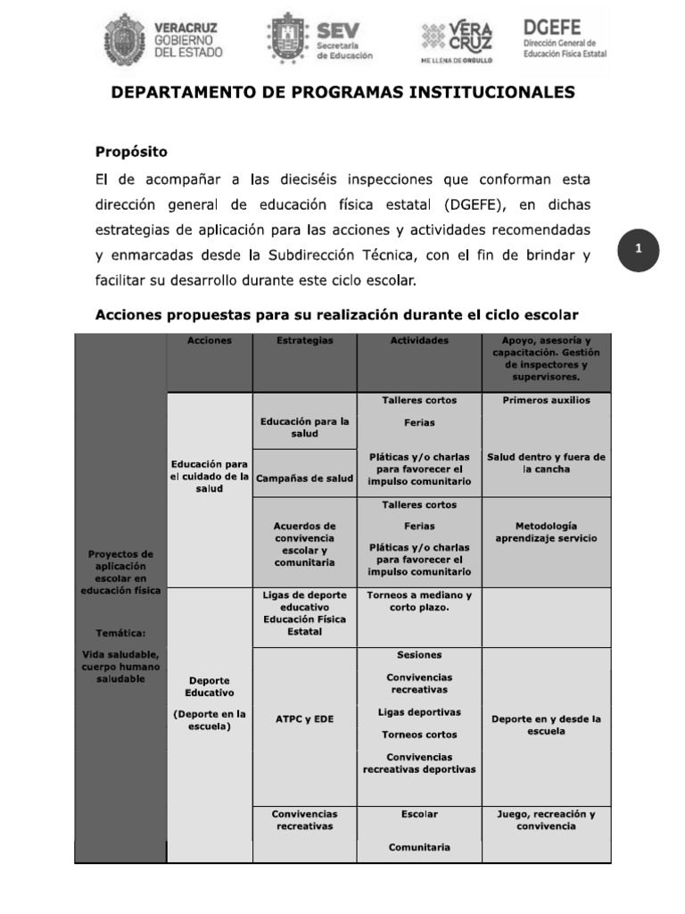 Guia Operatividad Programas Institucionales | PDF
