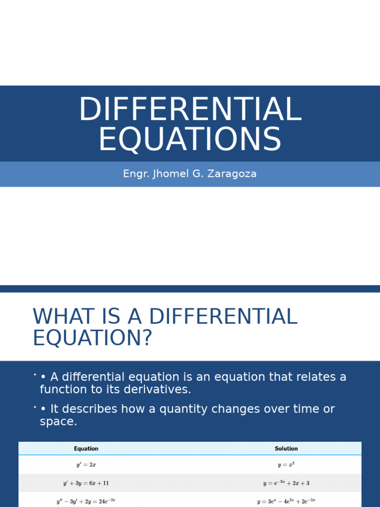 Differential Equations Introduction Pdf Equations Differential