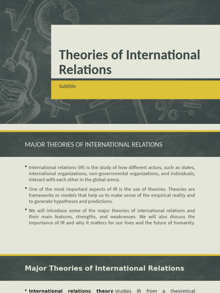 Major Theories of International Relations | PDF | International ...