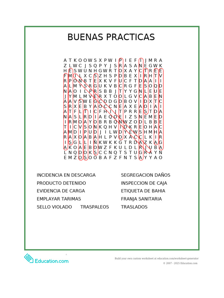 Sopa de Letras Calidad Alimentos | PDF