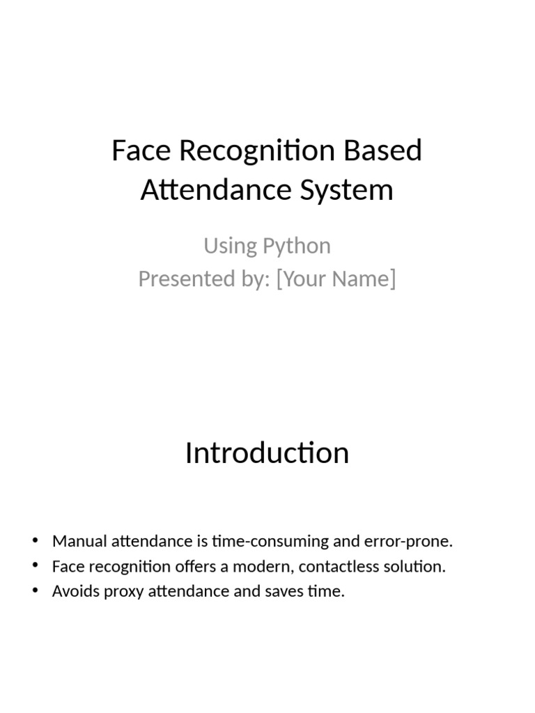 Face Recognition Attendance System | PDF