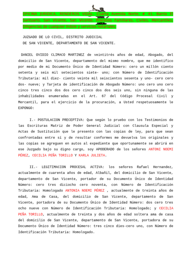 Modelo de Demenda | PDF | Propiedad | Demanda judicial