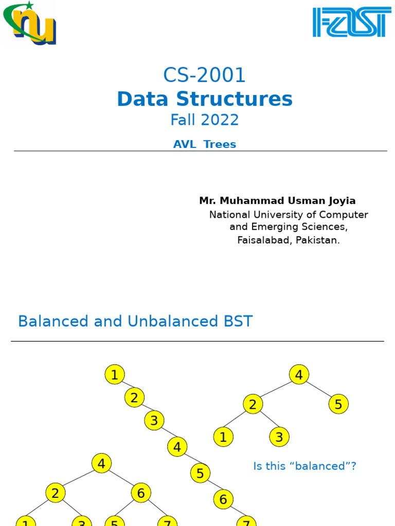 Lecture 13 - AVL Trees | PDF | Algorithms And Data Structures