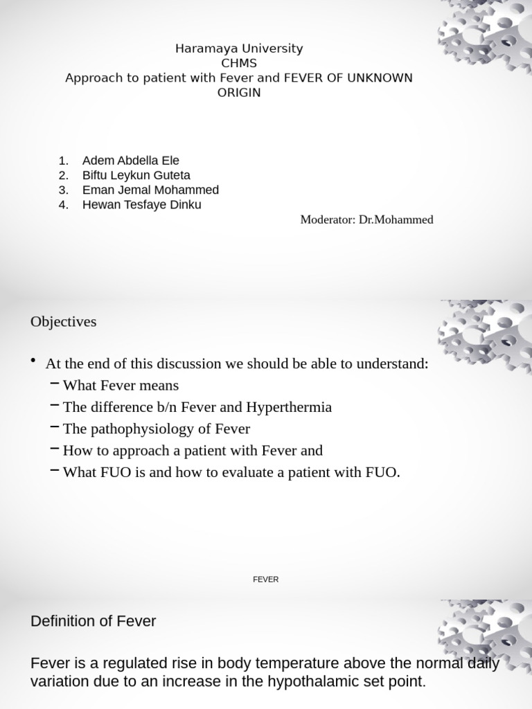 Fever and FUO Editted | PDF | Fever | Hypothalamus