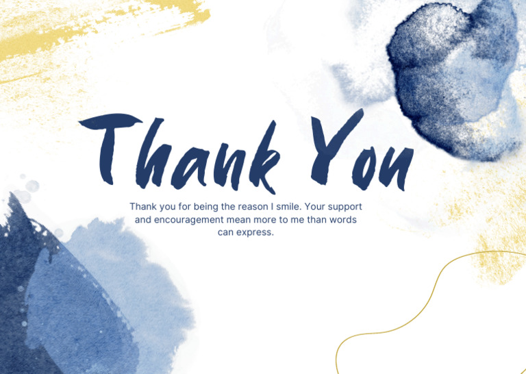 Blue Watercolor Thank You Postcard PDF | PDF