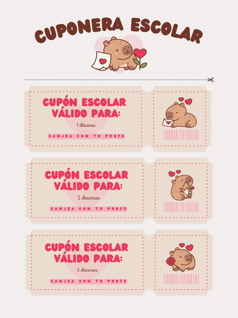 Cupones Escolares para Actividades | PDF