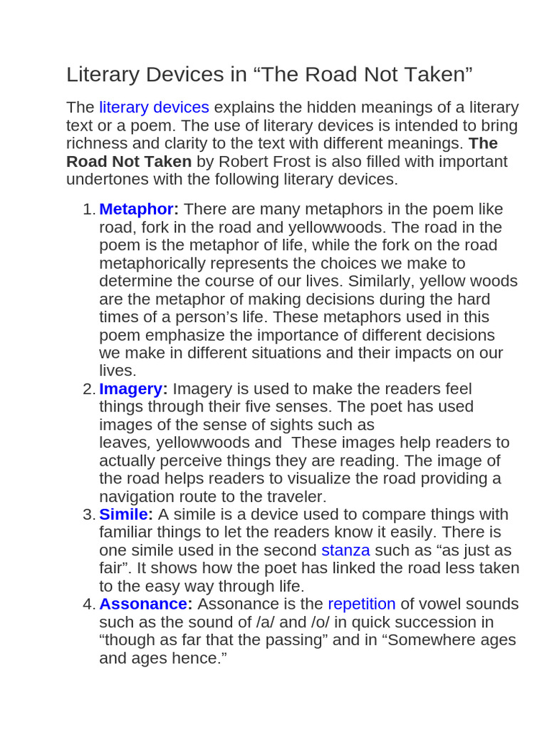 Analyzing Literary Devices in Frost's Poem | PDF | Poetry | Poetic Devices