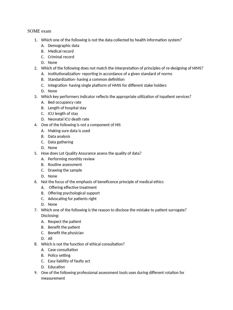 SOME Exam | PDF