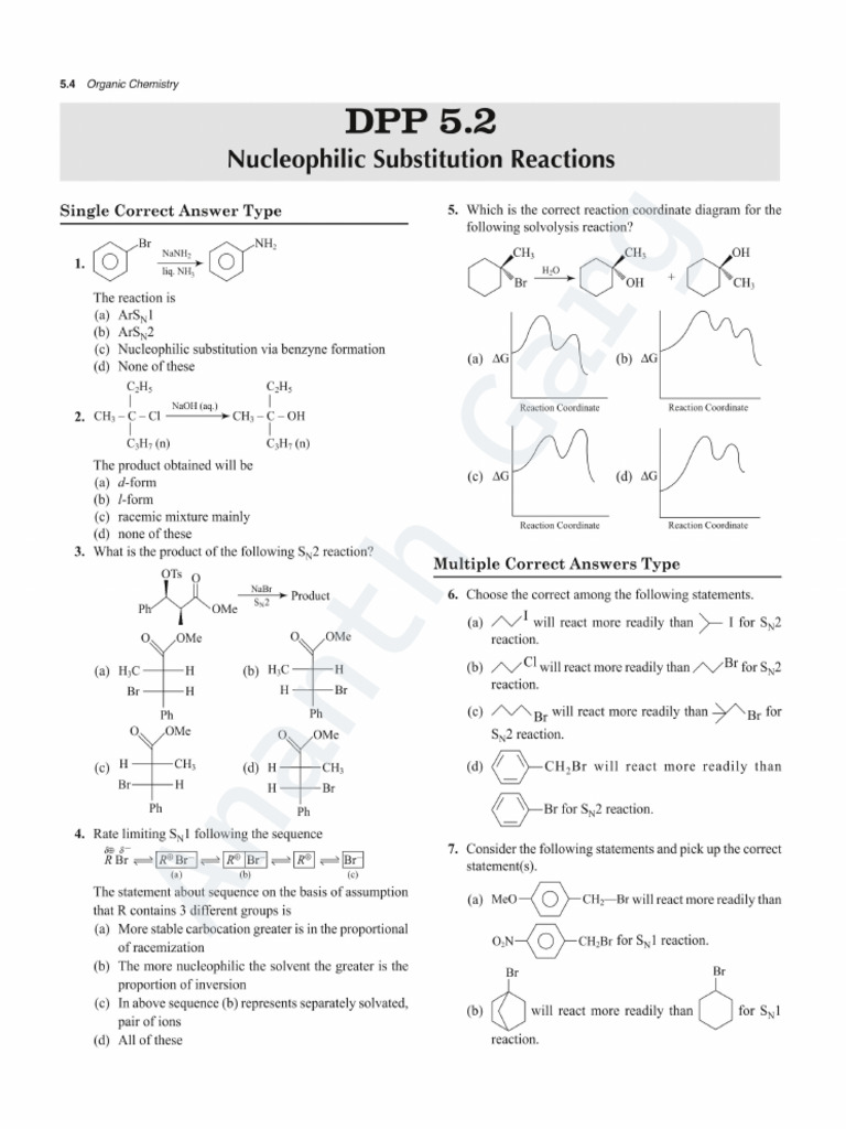 Organic Reaction Mechanism DPP | PDF