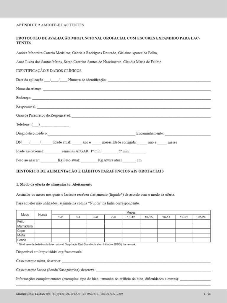 Cópia de Protocolo AMIOFE 6-24 Meses | PDF | Boca | Dente humano