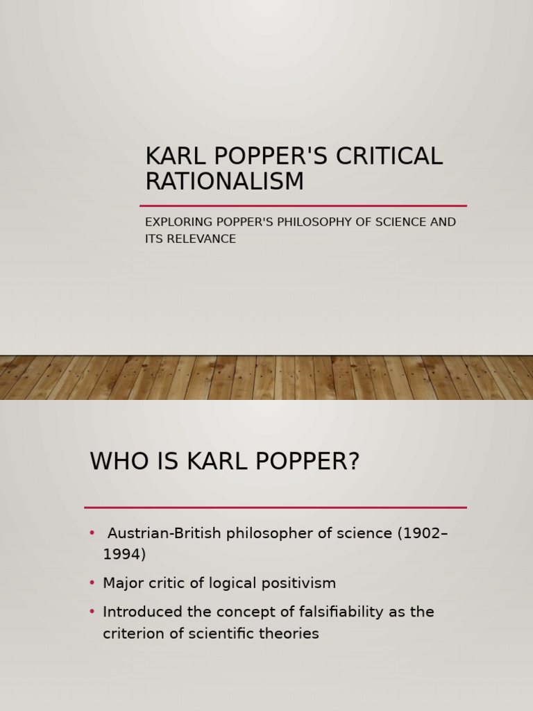 Study Unit 4 Karl Popper Critical Rationalism Presentation | PDF