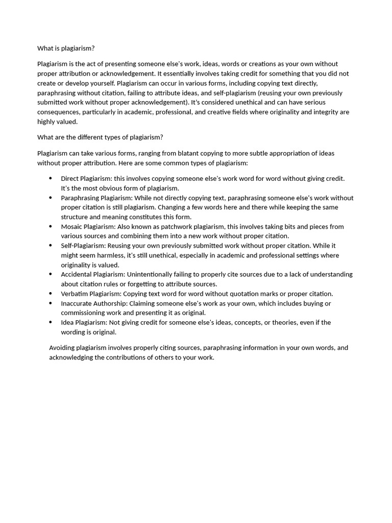 What Is Plagiarism | PDF