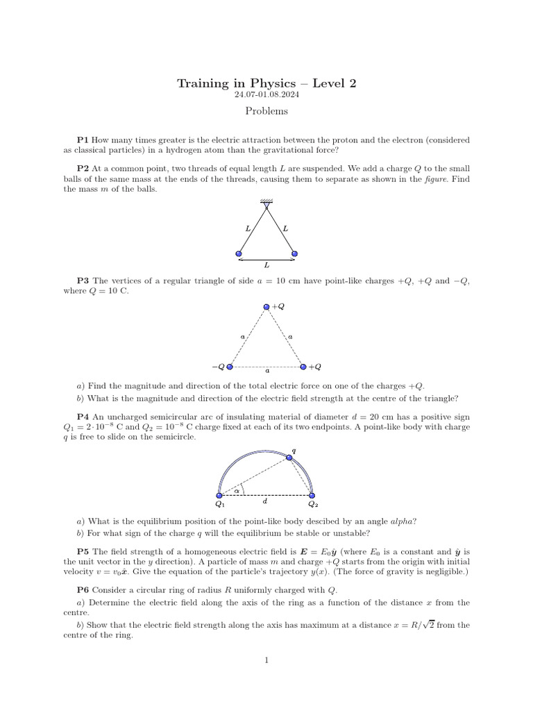 Physics Olympiad Worksheet 5 | PDF | Sphere | Force