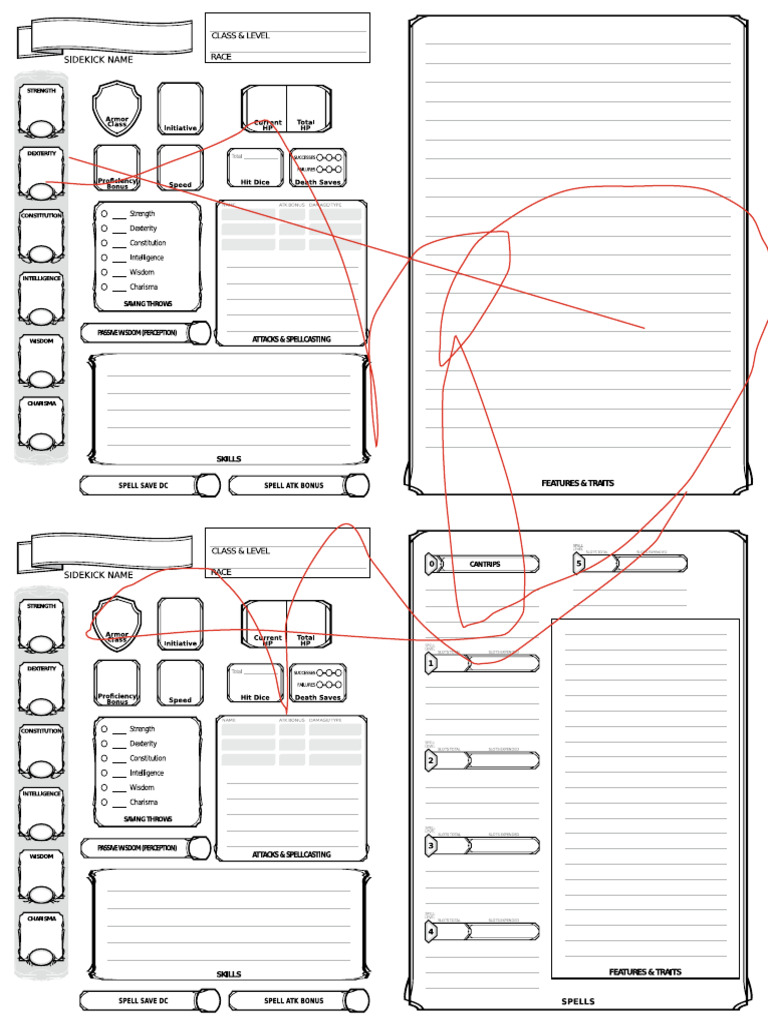 Side Kick Sheet for Dnd 5e | PDF