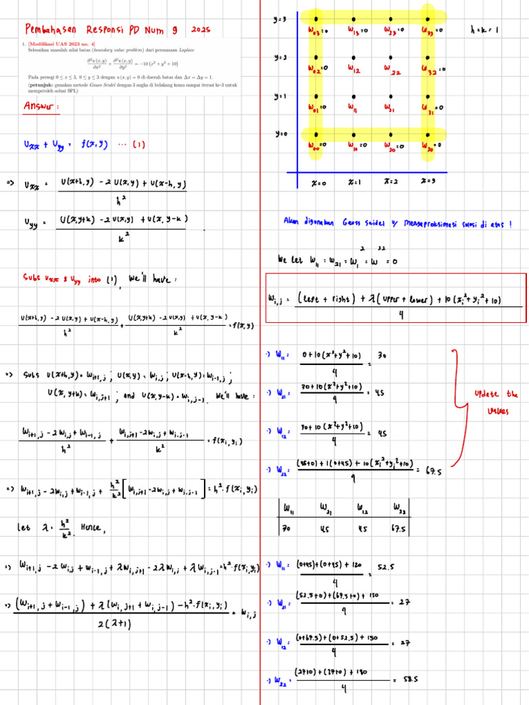 Pembahasan Responsi 9 PD Numerik 2025 (Unfinished) | PDF