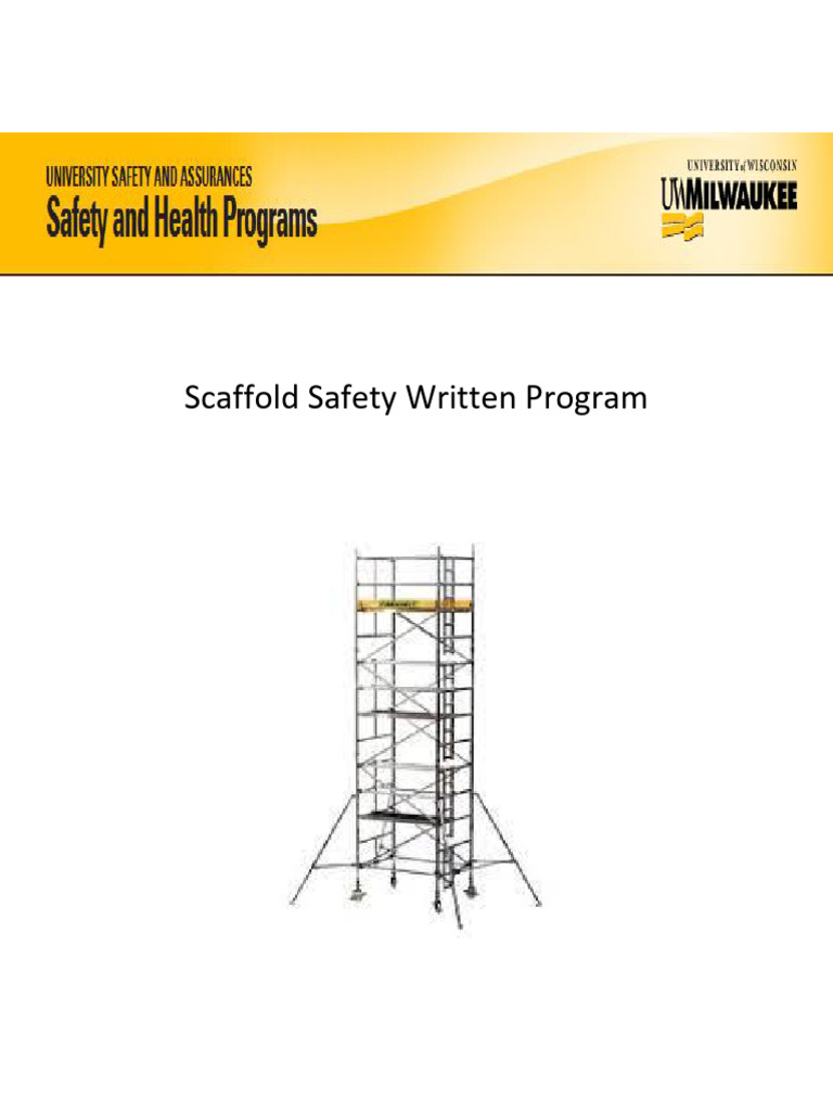 UWM Scaffold Safety Written Program | PDF | Scaffolding | Occupational Safety And Health