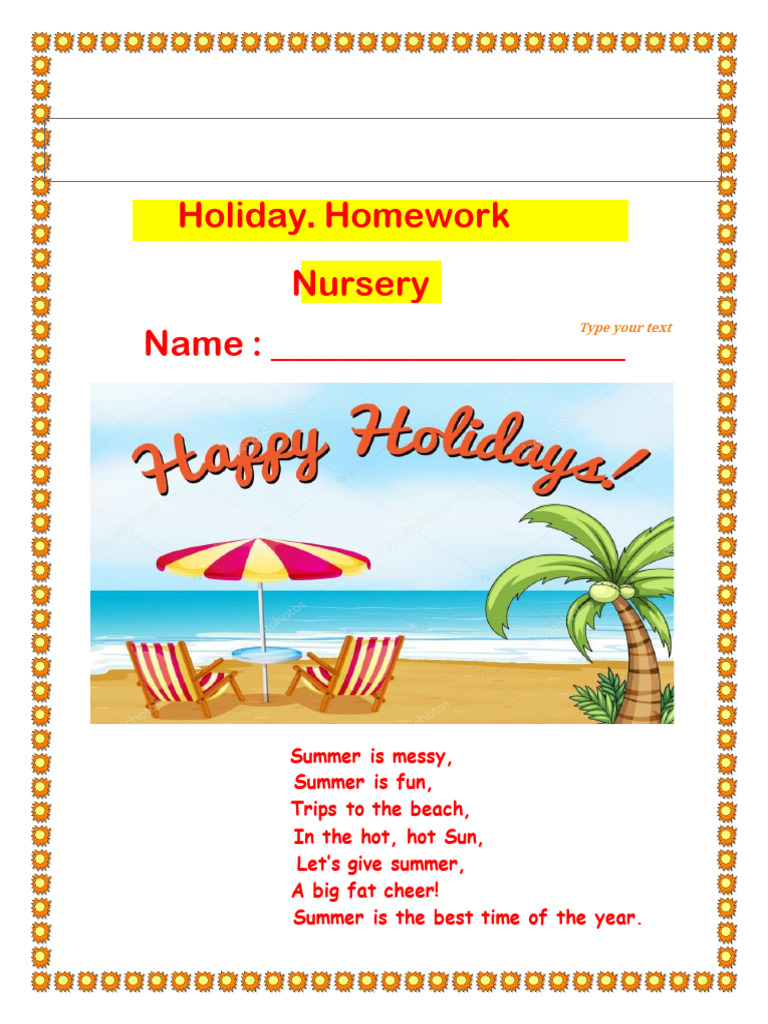 Summer Holiday Homework Nursery | PDF