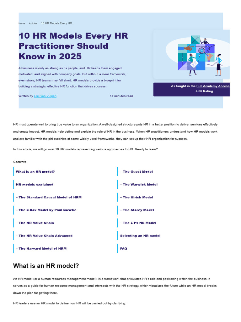 10 HR Models Every HR Practitioner Should Know in 2025 - AIHR | PDF ...