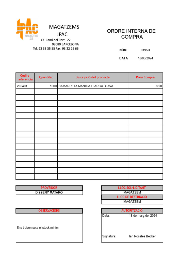 Plantilla OIC - XLSX - OIC 19 | PDF