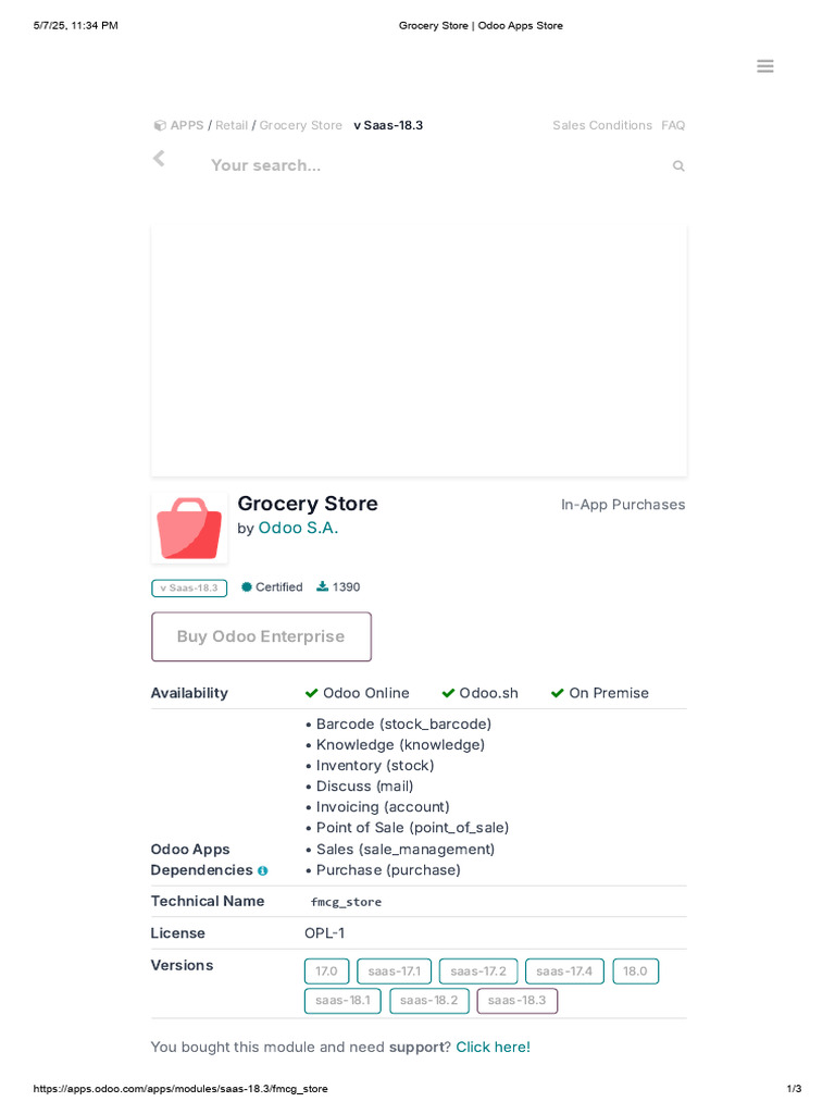 Grocery Store - Odoo Apps Store | PDF | Point Of Sale | Inventory