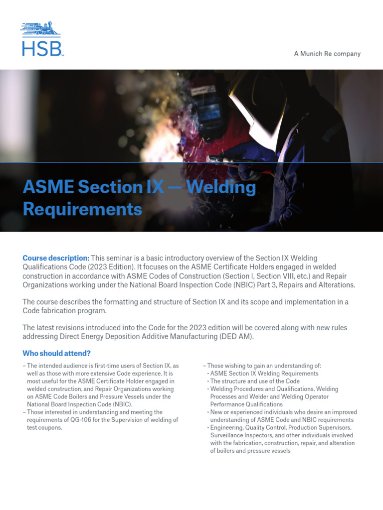 ASME Section IX Welding Overview 2023 | PDF | Welding | Construction