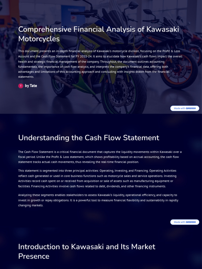 Kawasaki Motorcycles Financial Analysis 2023 | PDF | Cash Flow ...