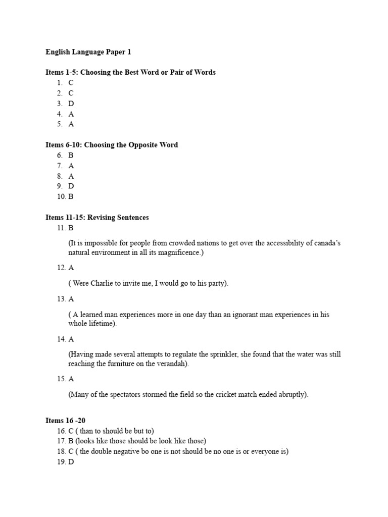 English Language Paper 1 2018 Pdf