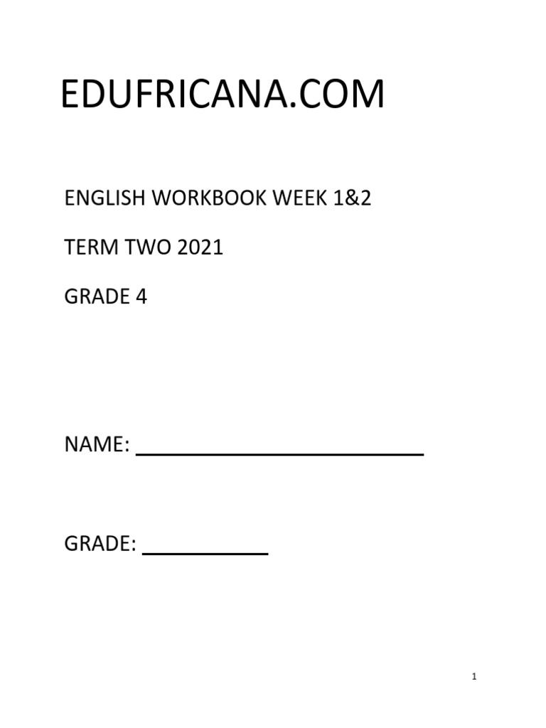 Primary School Grade 4 English Workbook | PDF | Linguistics