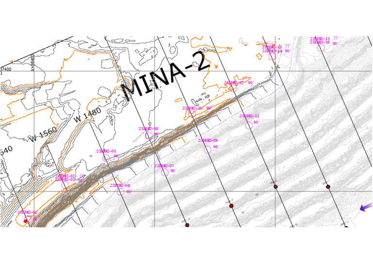 MINA2&3&4 钻探工程布置图（实际坐标）-模型 | PDF