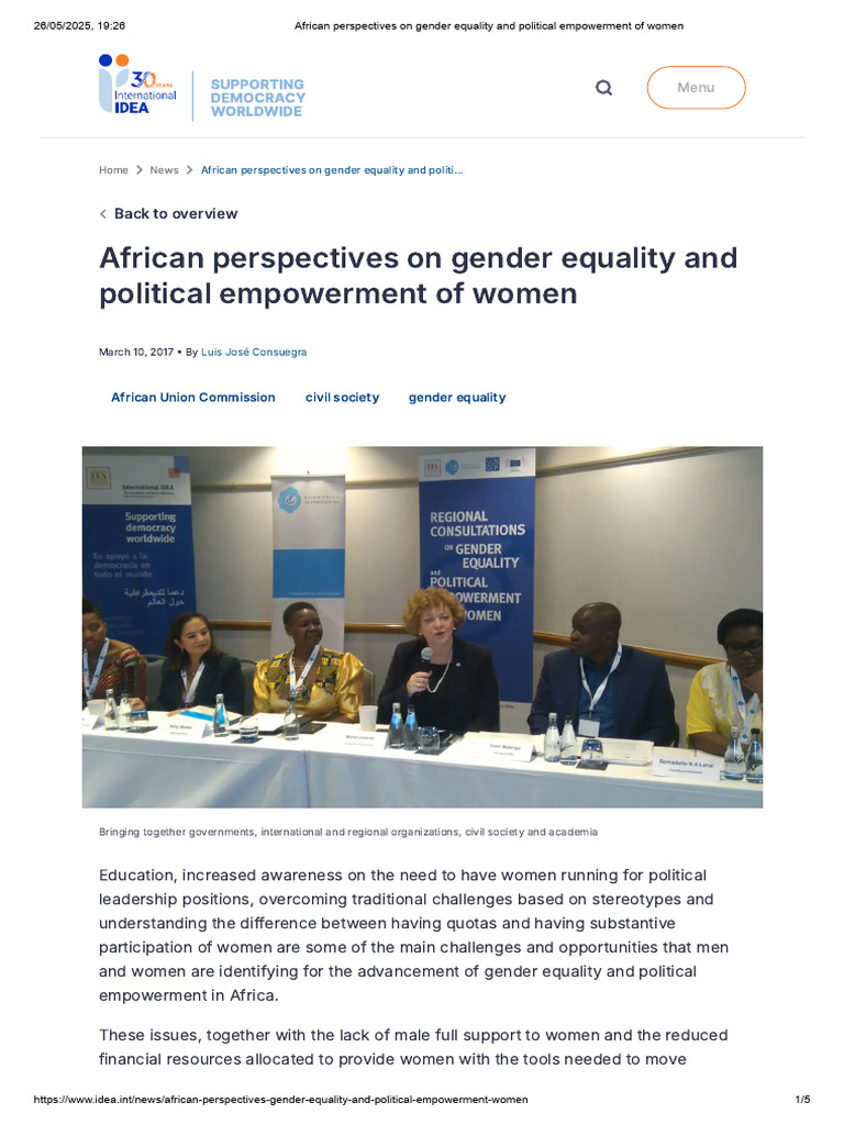 African Perspectives On Gender Equality and Political Empowerment of ...