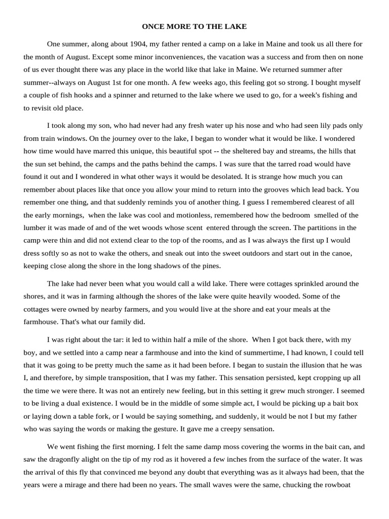 Once More To The Lake | PDF | Nostalgia