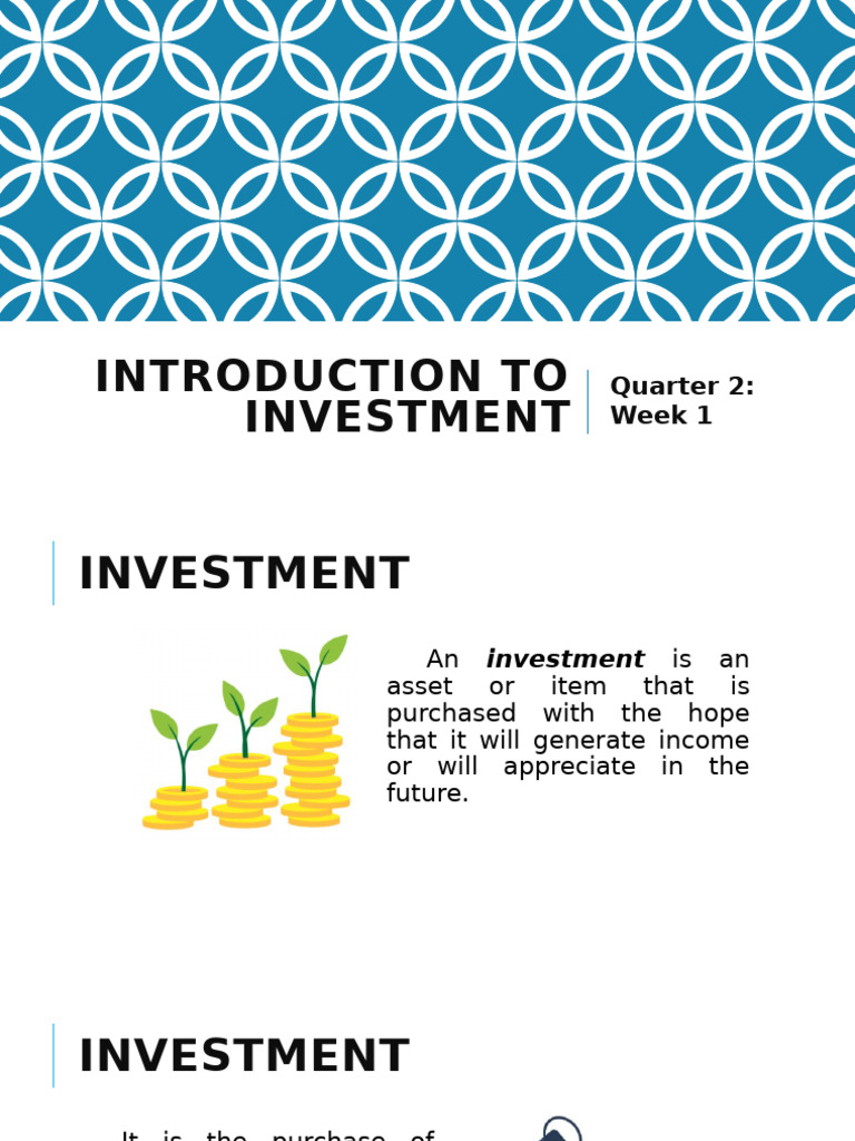 BUS FIN - Week 10 - Introduction To Investment | PDF | Financial Risk ...