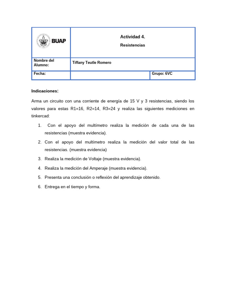 DA Act4. Resistencias | PDF