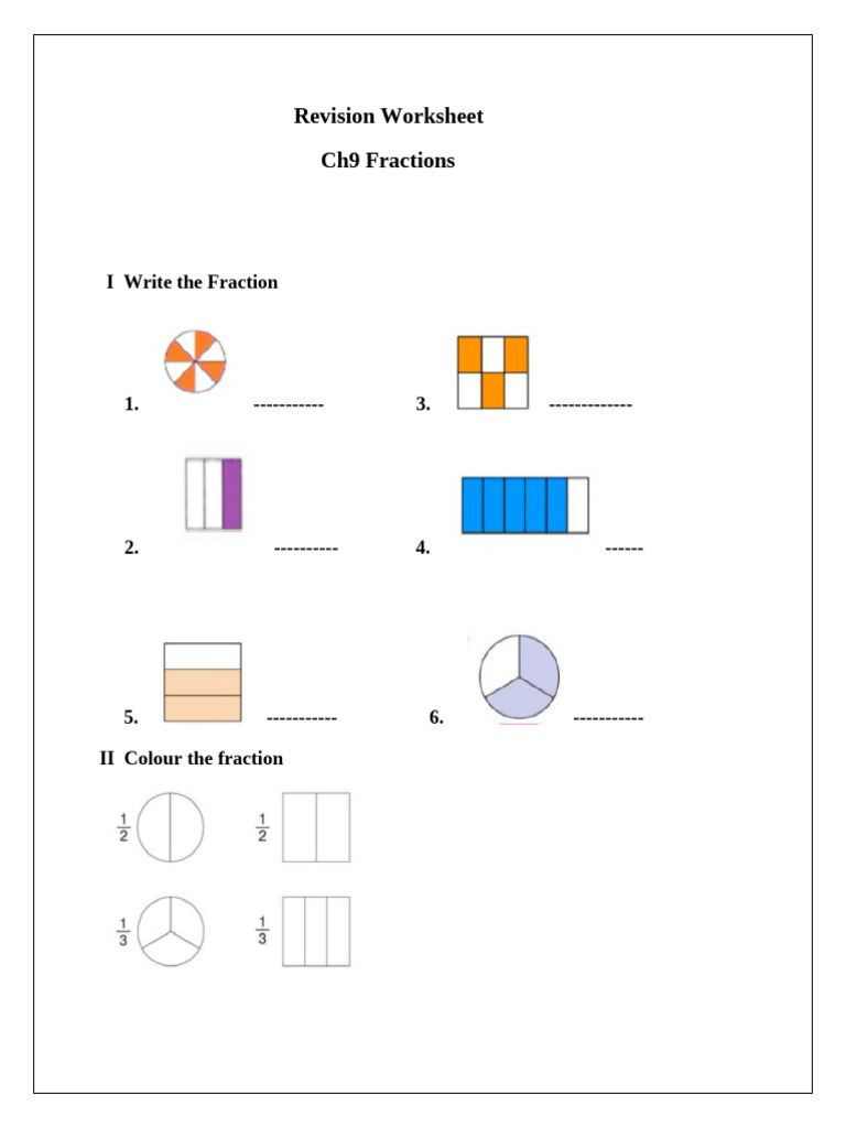 Fractions Worksheet | PDF